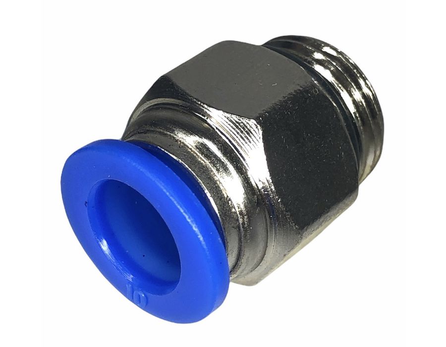 Conexão Pneumatica Reta Fluir Tubo 10mm x Rosca 3/8 BSP | MAQPART