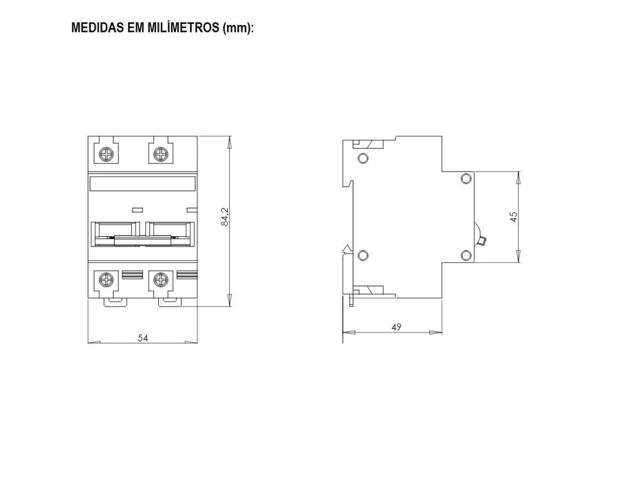 Disjuntor Bipolar Weg Din 70A Curva C 3KA MDW-C70-2 | MAQPART