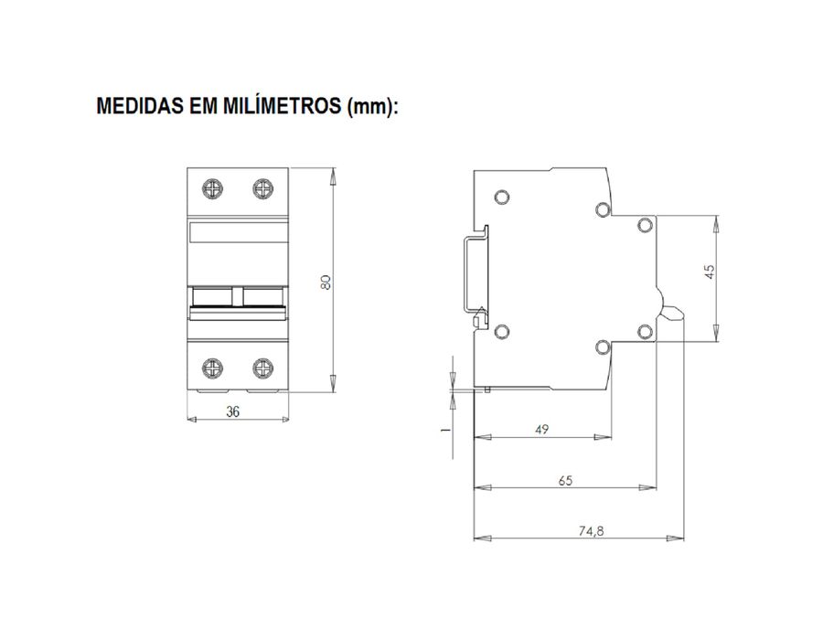Disjuntor Bipolar Weg Din 16a Curva B 3ka MDW-B16-2 | MAQPART