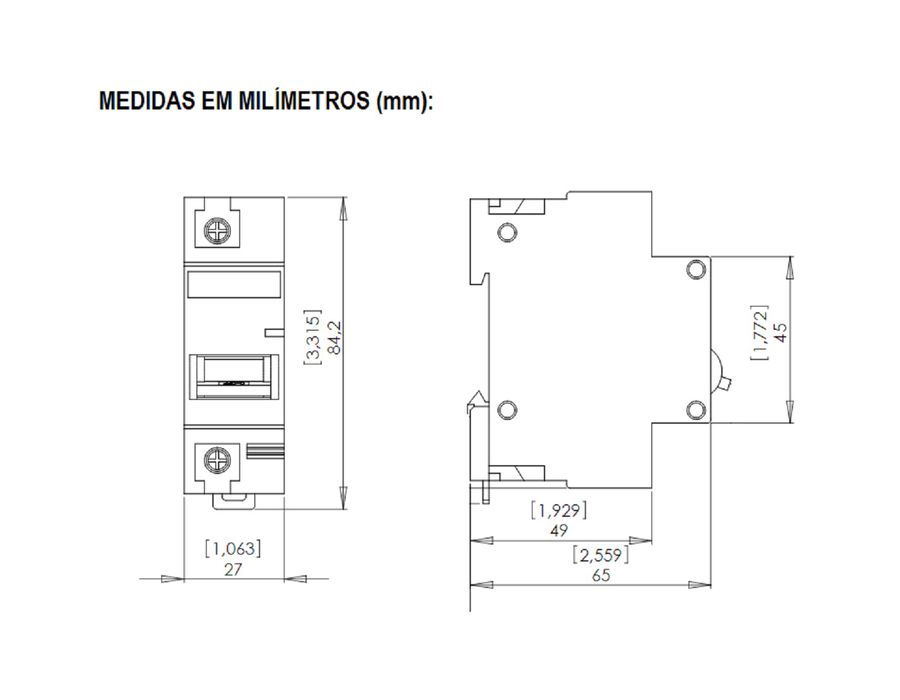 Disjuntor Unipolar Weg Din 70a 3ka Curva C MDW-C70 | MAQPART