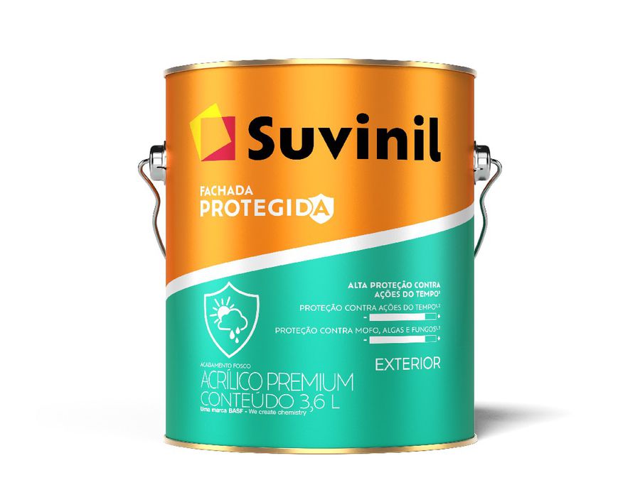 Tinta AcrÍlica 3,6l Fachada Protegida Fosco Suvinil - Areia | VIVA COR ...