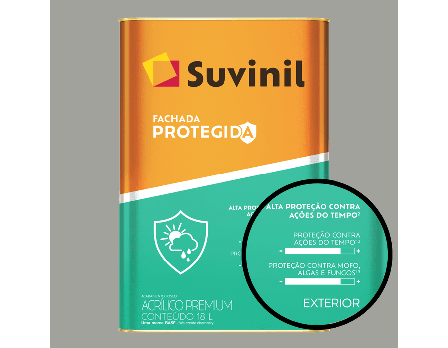 Tinta AcrÍlica 18l Fachada Protegida Fosco Suvinil - Elefante | VIVA ...
