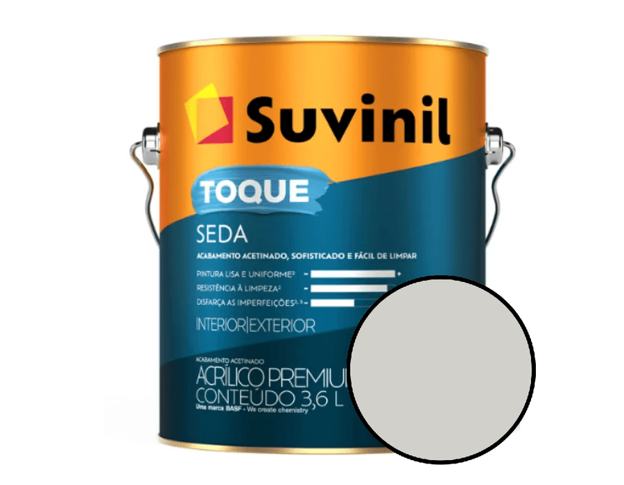 Tinta Para Parede 3,6l Toque Seda Acetinado Suvinil - Crômio | VIVA COR ...
