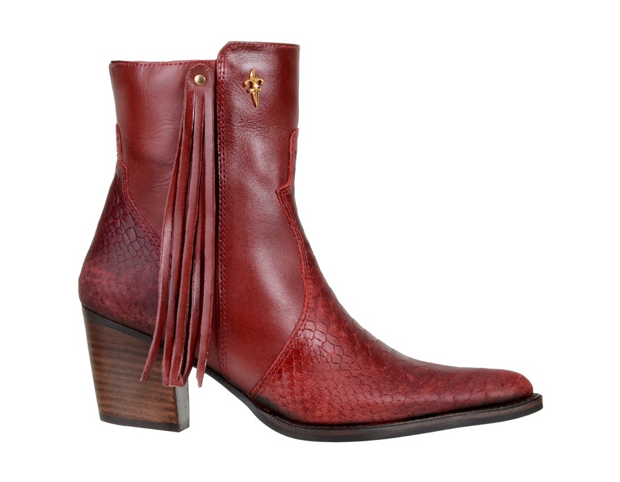 Bota Texana Country De Cano Curto Snaker Cor Red | CAPELLI BOOTS