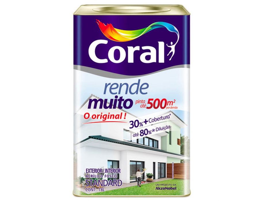 Tinta Acrilica Rende Muito Coral 18l | Casa Costa Tintas