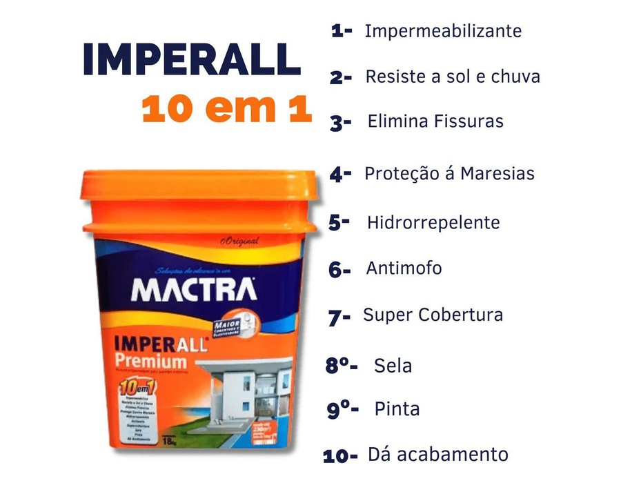 Imperall Premium 10 em 1 Balde 18 KG | Casa Fácil Materiais Para Construção