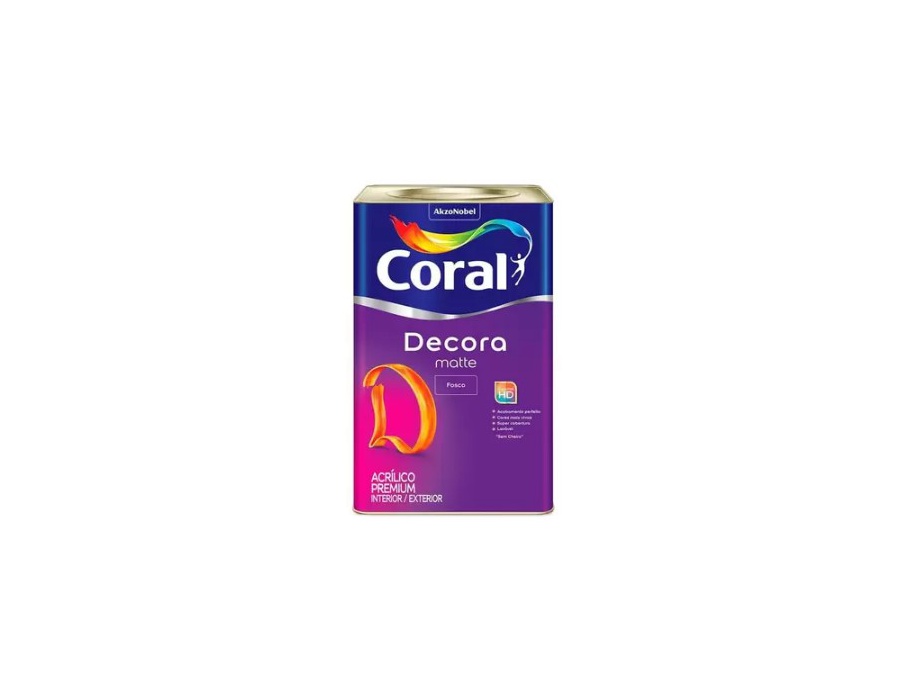 Tinta Coral Decora Matte Fosco 18L - Branco | Casa Fácil Materiais Para ...