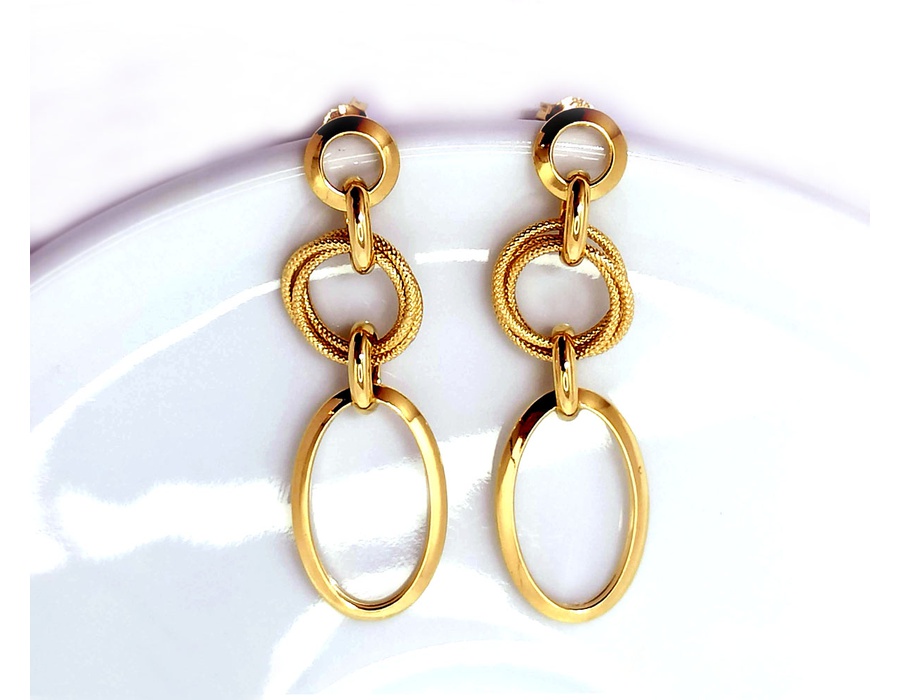 Brinco 3 Argolas Trabalhadas e Ovais | Helder Joalheiros