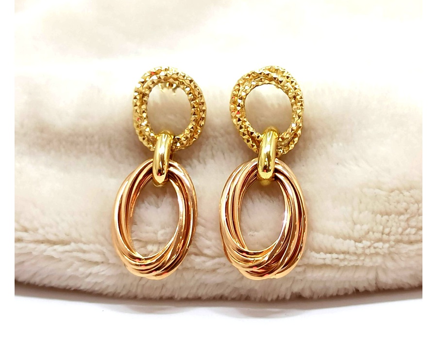 Brinco Redondo com Argolas Ovais em Ouro Rosé | Helder Joalheiros