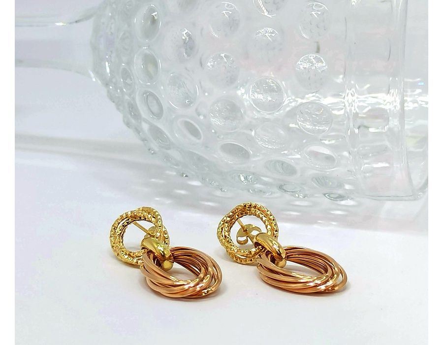 Brinco Redondo com Argolas Ovais em Ouro Rosé | Helder Joalheiros