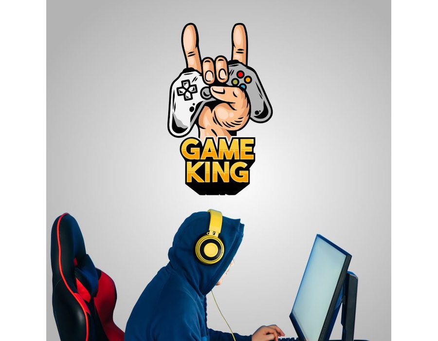 Adesivo parede Gamer king | KREATIVEADESIVOS