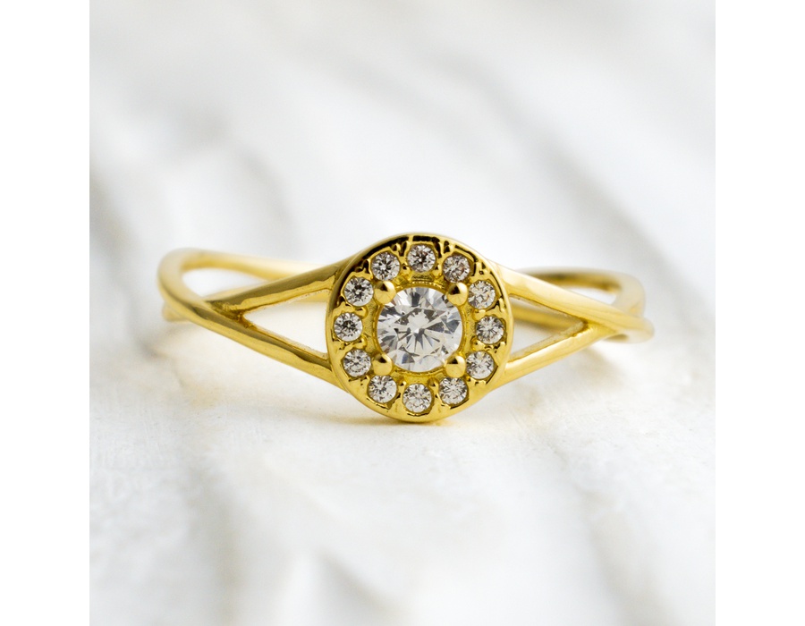 Anel de Noivado em Ouro Solitário Hórus. Garantia vitalícia, garantia do diamante. SEDEX grátis ...