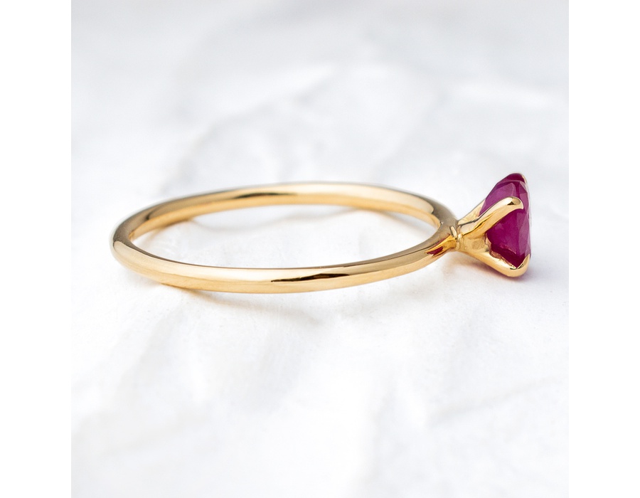 Anel de Noivado em Ouro Rubi Natural Solitário Ruby. Garantia vitalícia ...