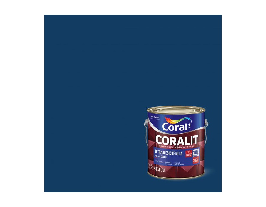 TINTA ESMALTE BRILHANTE AZUL DEL REY ULTRA RESISTENCIA 3,6L CORALIT ...