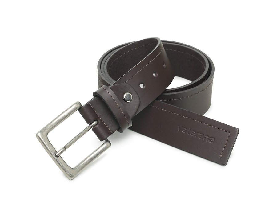 Cinto Couro Soleta Café Costurado | Use Veterano