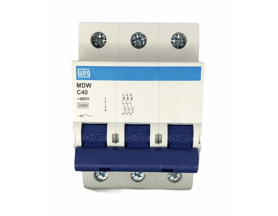 Disjuntor Tripolar Weg 40a Curva C 3KA Mdw-c40-3 | MAQPART