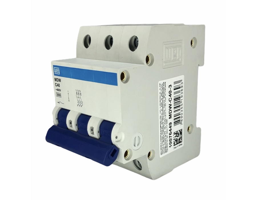 Disjuntor Tripolar Weg 40a Curva C 3KA Mdw-c40-3 | MAQPART