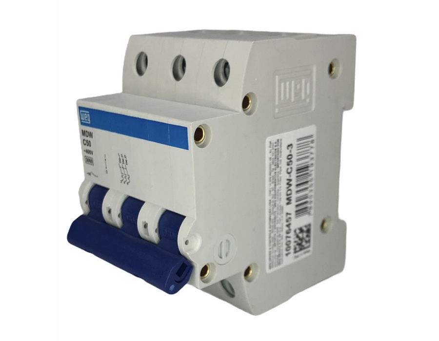 Disjuntor Tripolar Weg 50a Curva C 3KA Mdw-c50-3 | MAQPART