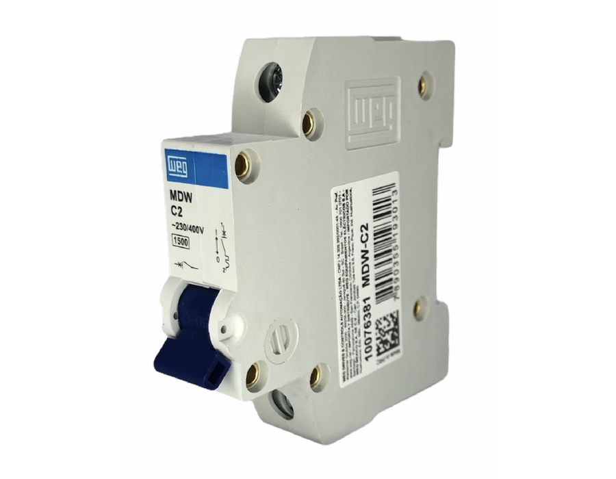 Disjuntor Unipolar Weg 2a 3ka Curva C Mdw-c2 | MAQPART