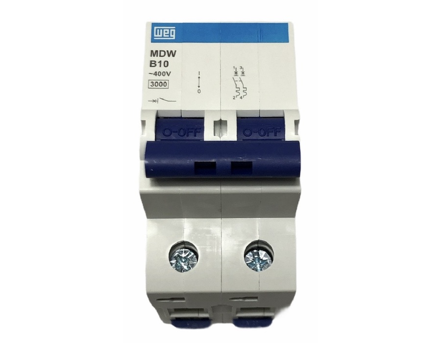 Disjuntor Bipolar Weg 10a 3ka Curva B Mdw-B10 | MAQPART