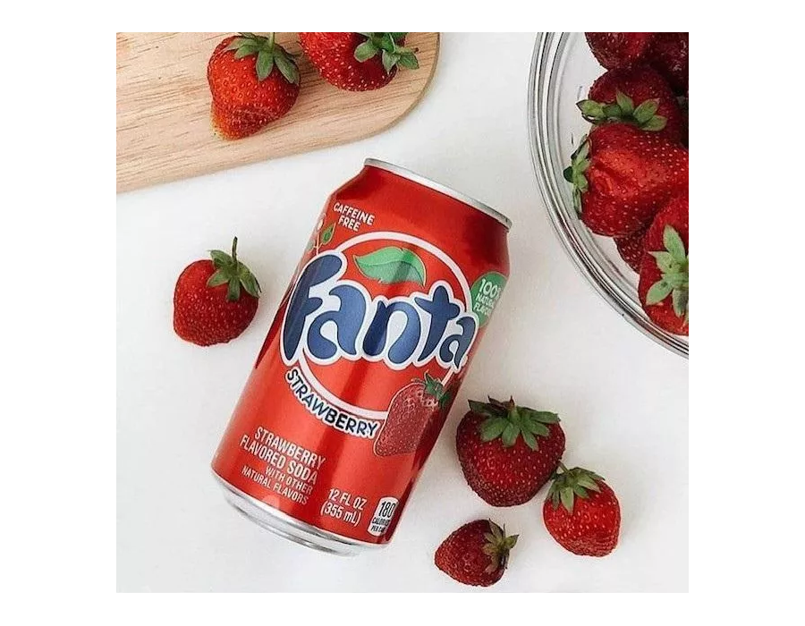 Refrigerante Fanta Strawberry Lata 355ml - Sabor Morango Refrescante. d ...