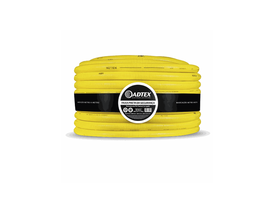 ELETRODUTO CORR ADTEX AMARELO - ROLO C/ 50 METROS | Casa Fácil ...