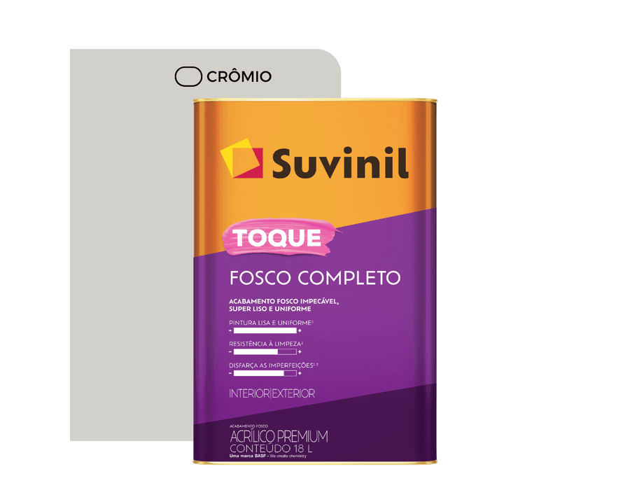 TINTA SUVINIL ACRÍLICO TOQUE FOSCO COMPLETO PREMIUM 18L