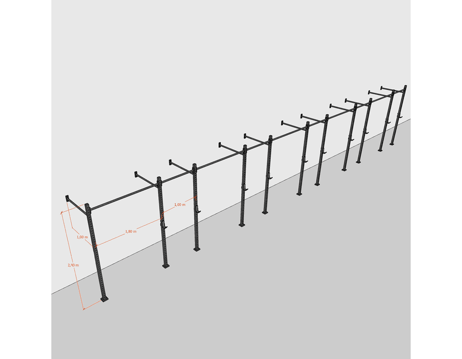 Rack 10 Módulos Preto 2,4M | FlexFit Franca