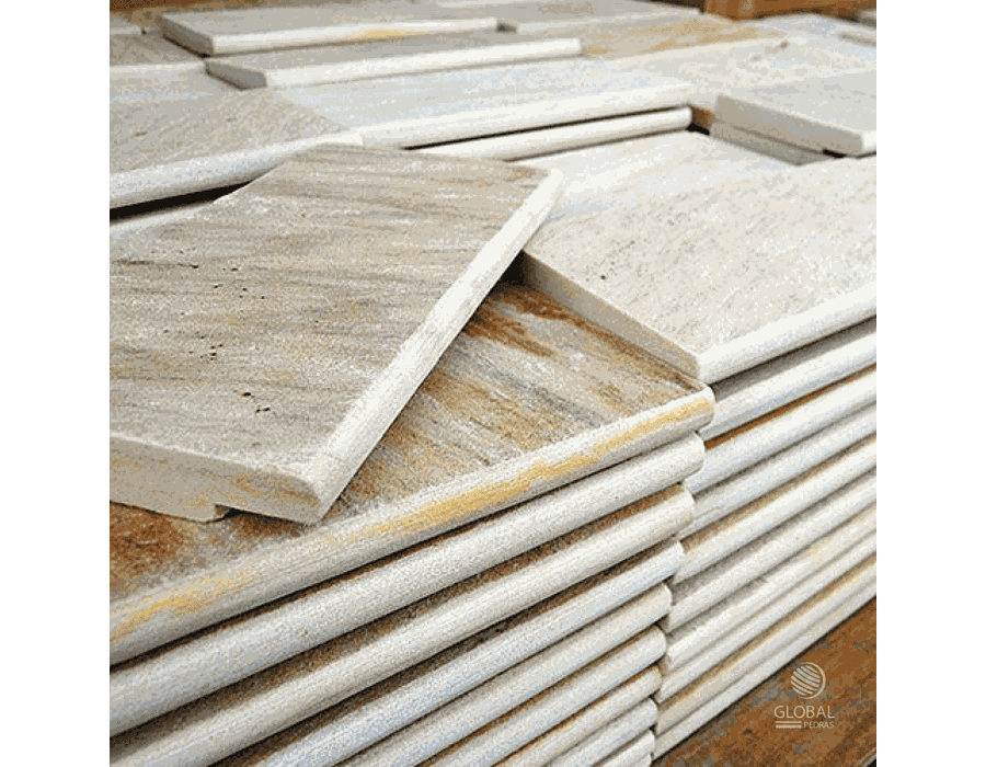 Borda Boleada Pedra São Tomé Mesclada - 30 X 30cm | GLOBAL PEDRAS