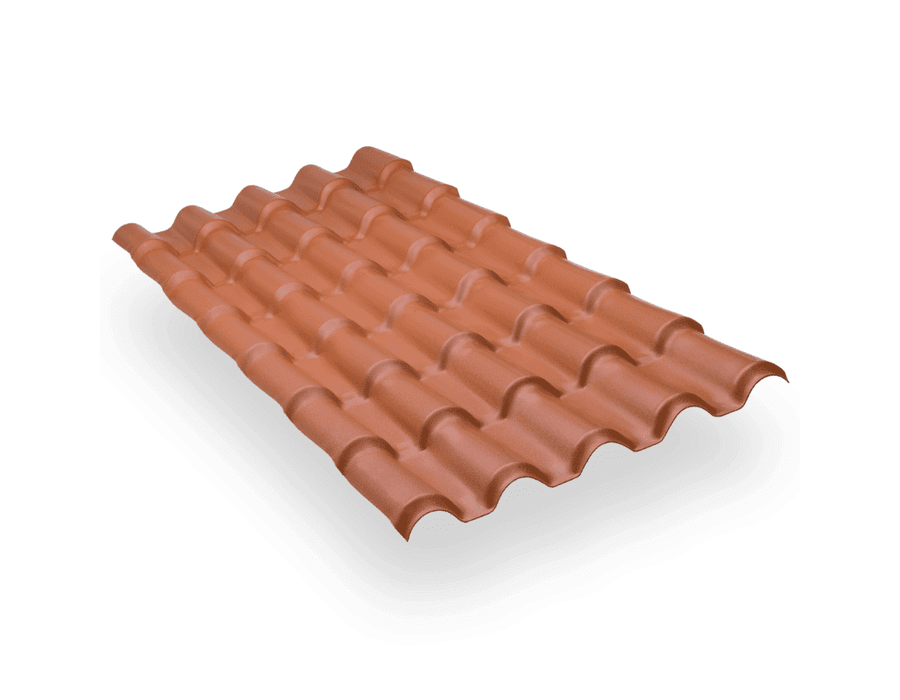 Telha PVC Colonial Ondas Terracota 230x088 - AFORT | Rede Construir Milmart