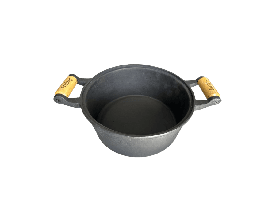 Panela de Ferro Fundido Alça Madeira e Tampa 30 cm | Panelas Ferreira