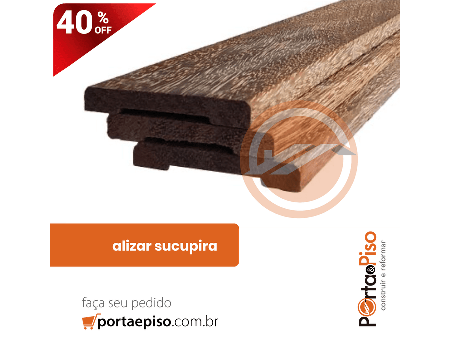 JOGO SIMPLES DE ALIZAR SUCUPIRA LISO MAPAF | Porta & Piso