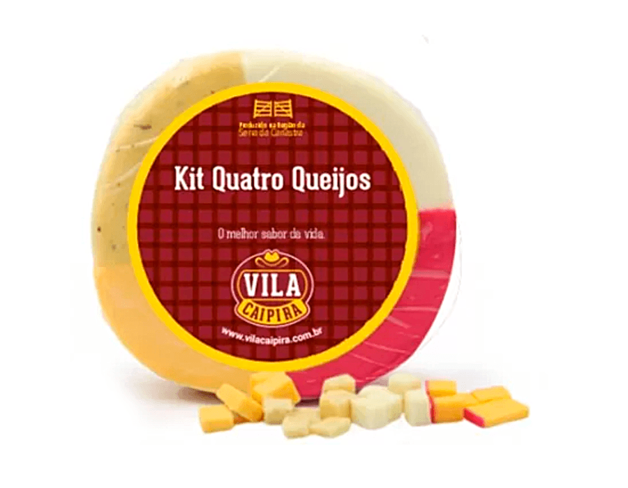 QUEIJO KIT QUATRO QUEIJOS 600 GRAMAS VILA CAIPIRA | Vim da Canastra