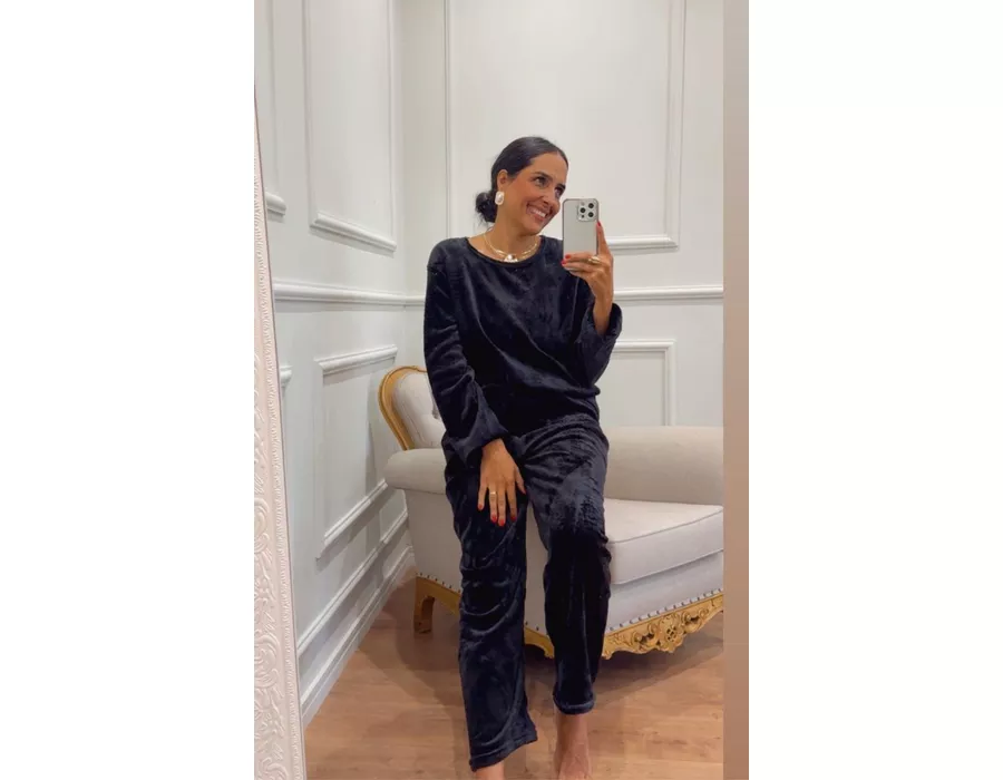 PIJAMA PLUSH PRETO | SIMONE PETRI