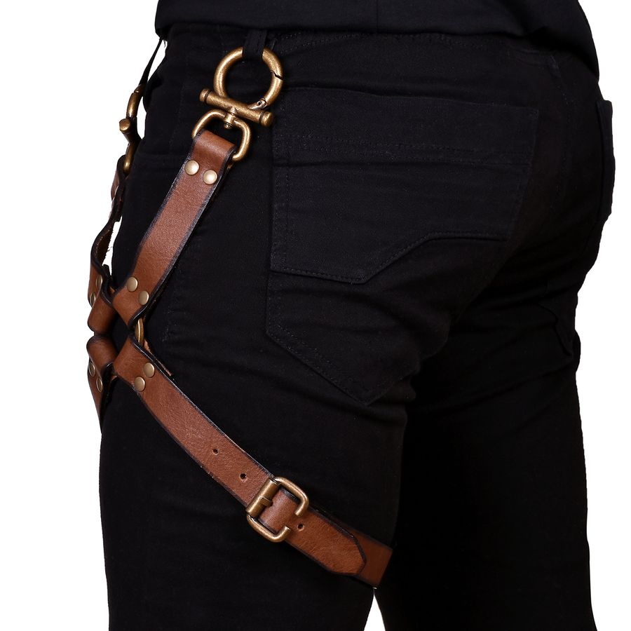 Harness Perna Couro Café | MANTOAN LOJA