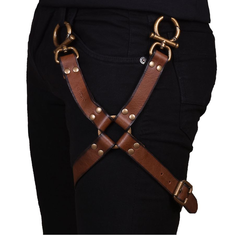 Harness Perna Couro Café | MANTOAN LOJA