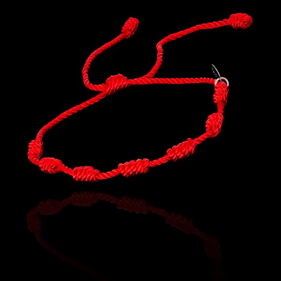 Pulseira 7 Nós Vermelha Kabbalah Ajustável | MANTOAN LOJA