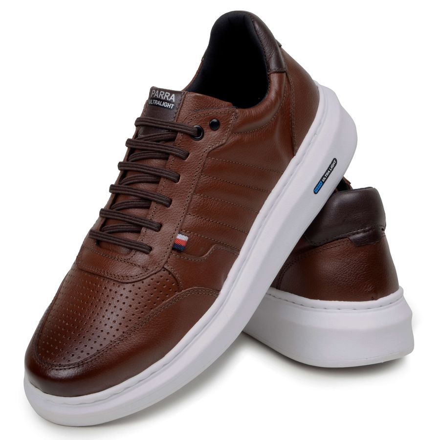 Sapatenis Moderno Detalhado Masculino Em Couro 100% Legitimo Leve ...