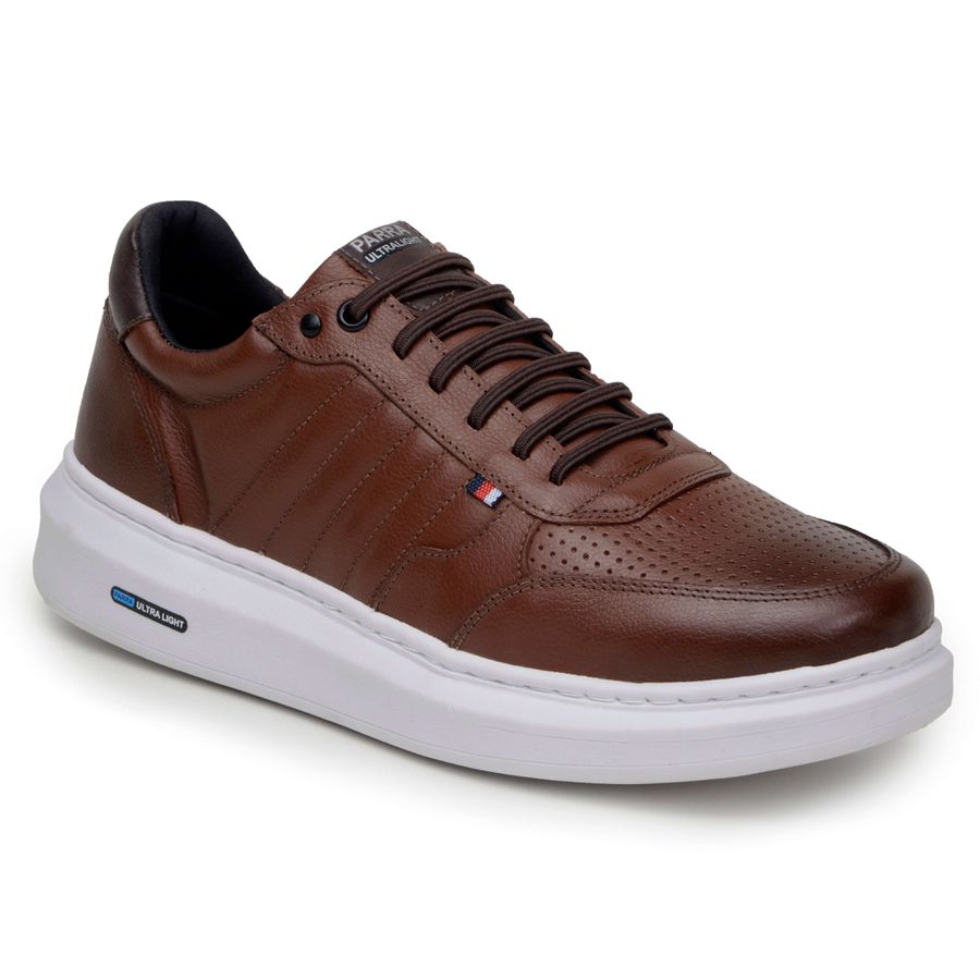 Sapatenis Moderno Detalhado Masculino Em Couro 100% Legitimo Leve ...
