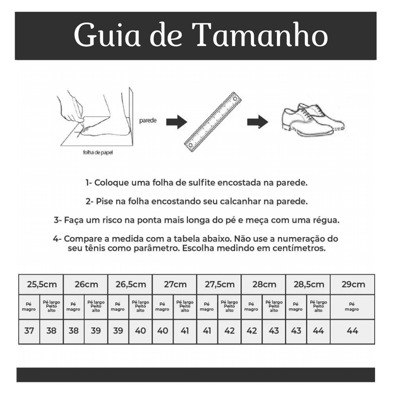 Guia de Tamanhos | SOPRAFFINO