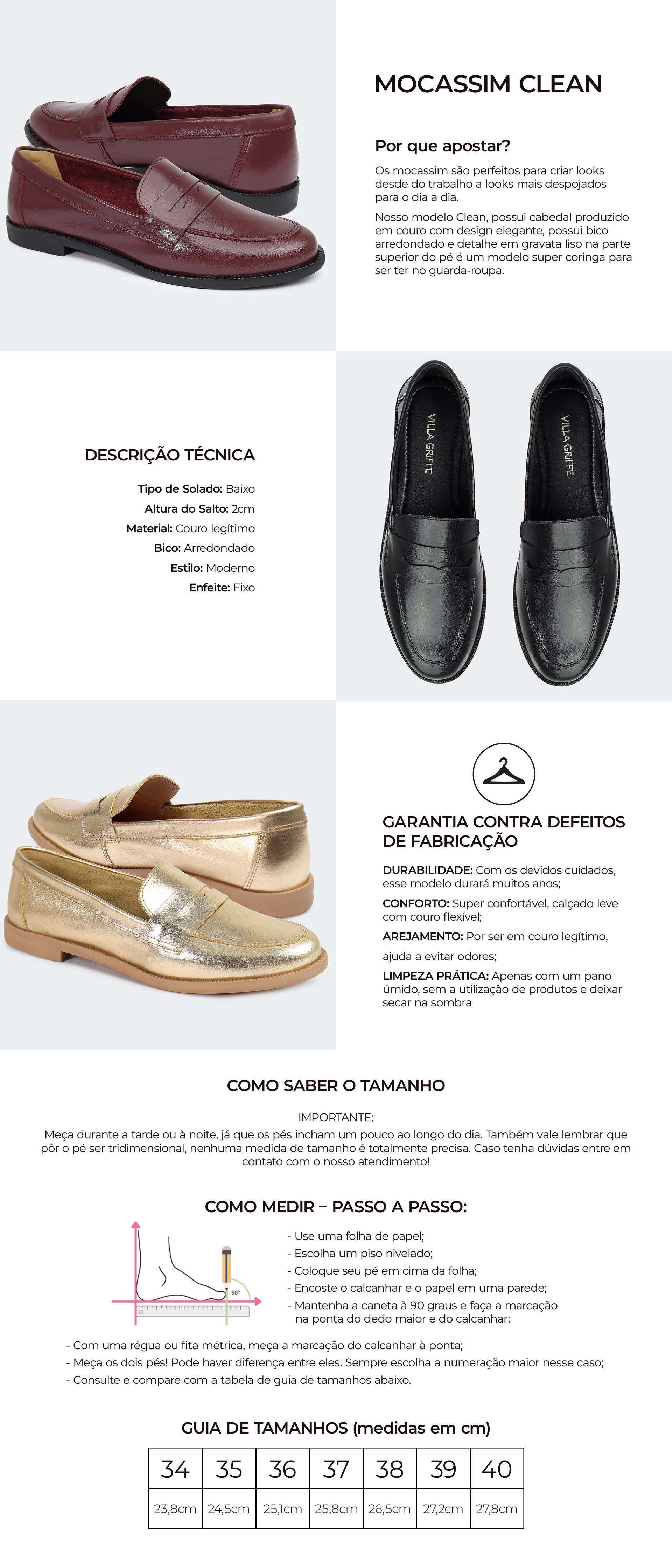 Mocassim Villa Griffe Clean Verônica Bordô | Villa Griffe